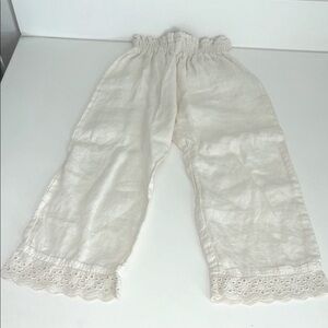 Zara | Matching Sets | Zara Cream Eyelet Trim Top And Pants Set | Poshmark